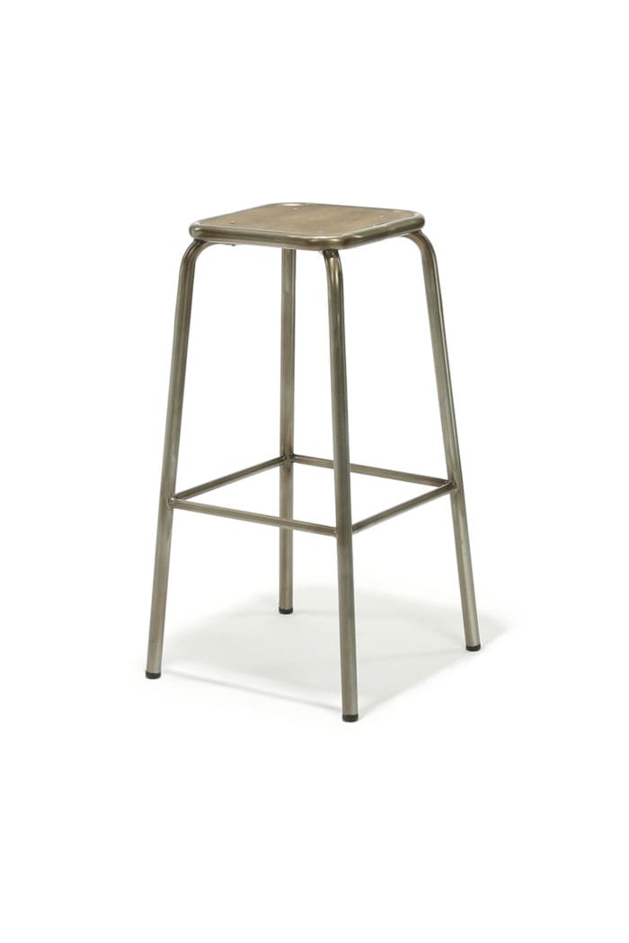 Street Stool with Wood Seat - Design Form Furnishings