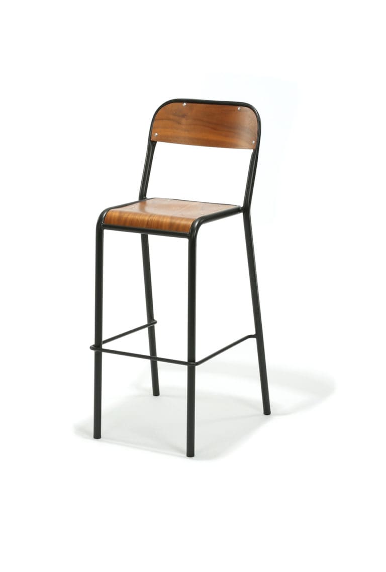 Street Stool with Wood Seat - Design Form Furnishings