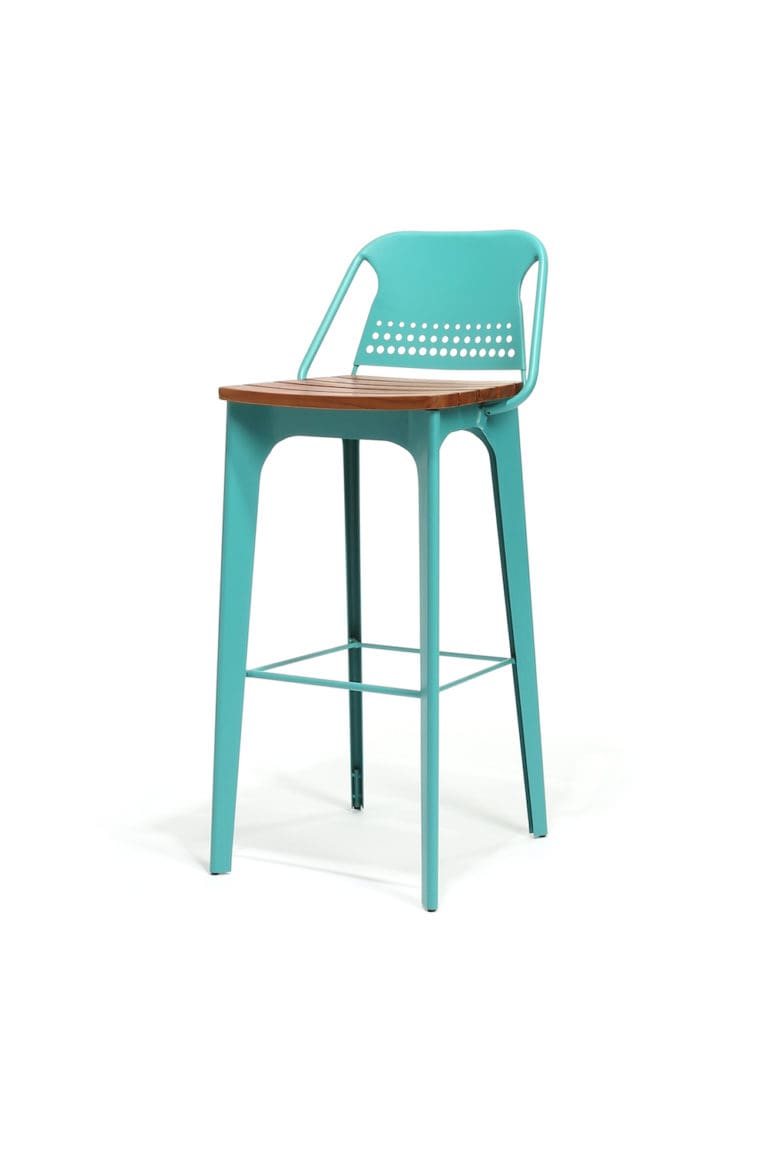 Street Stool with Wood Seat - Design Form Furnishings