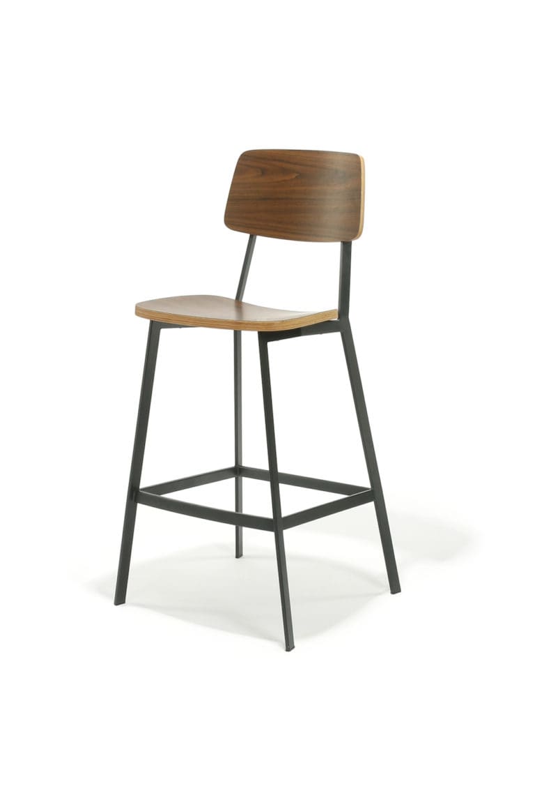 Street Stool with Wood Seat - Design Form Furnishings